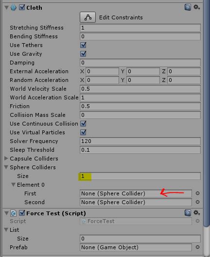 Add Collider To Cloth Component In Run Time Via Script Questions Answers Unity Discussions