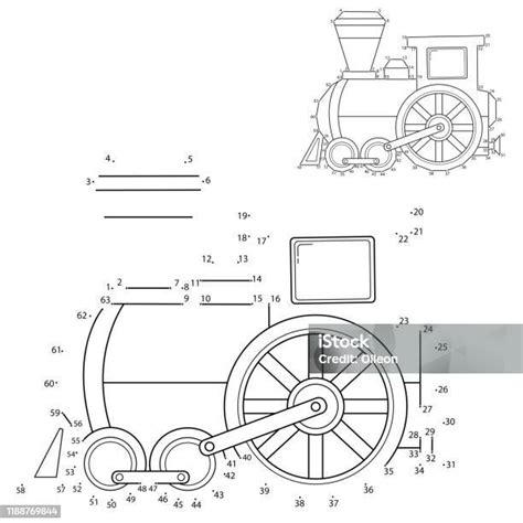 아이들을위한 퍼즐 게임 숫자 게임 만화 기차 어린이를위한 교통의 이미지입니다 색칠 공부 0명에 대한 스톡 벡터 아트 및 기타