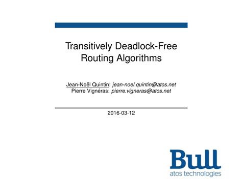 Pdf Transitively Deadlock Free Routing Algorithms