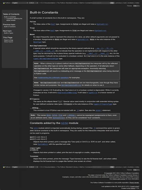 Built In Constants Pdf