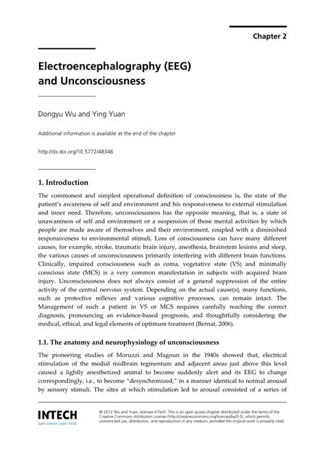 PDF Electroencephalography EEG And Unconsciousness