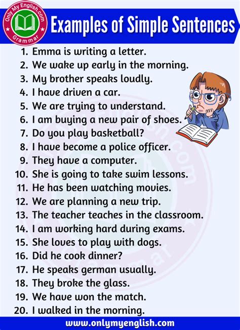 50 Examples Of Simple Sentences