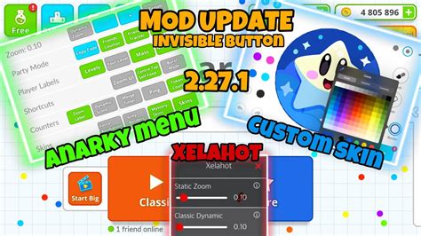 new update mod invisible button anarky menu custom skin xelahot macro