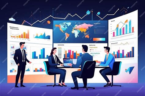 Flat Vector Design Statistical And Data Analysis For Business Finance Investment Concept With