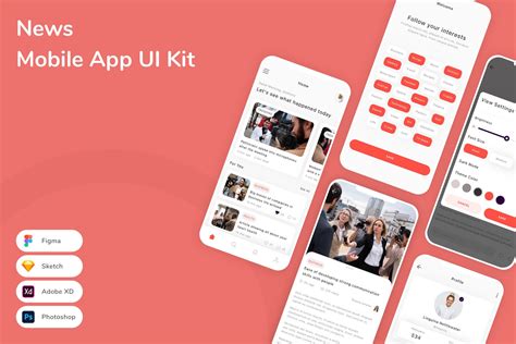 News Mobile App UI Kit Graphic By Betush Creative Fabrica News Mobile App UI Kit Graphic By Betush Creative Fabrica