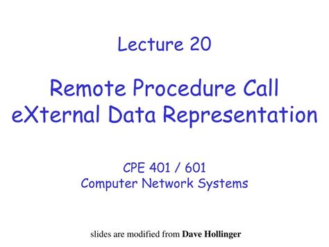 Ppt Lecture 20 Remote Procedure Call External Data Representation