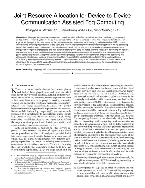 PDF Joint Resource Allocation For Device To Device Communication