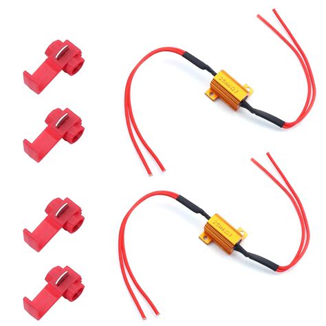 Xiop 2pcs 25w 6ohm Load Resistors Fix Led Bulb Fast Hyper Flash Turn Signal Blink Error Code