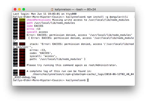 Macos Cant Install Angular Cli Issue With Permissions Stack Overflow