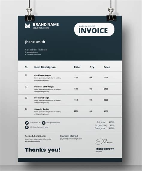 Best Illustrator Invoice Templates Designercandies