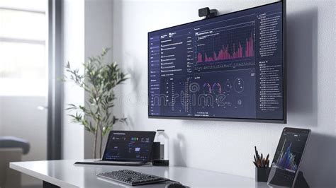 Remote Work Setup By Window With Tablet Bluetooth Keyboard And Scenic View Stock Illustration