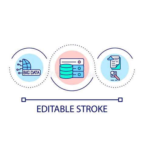 Big Data Analytics And Storage Loop Concept Icon Stock Vector Illustration Of Technology
