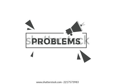 Problem Button Speech Bubble Problem Colorful Stock Vector Royalty