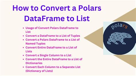 How To Convert A Polars Dataframe To Python List Spark By {examples}
