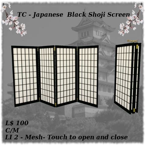 Second Life Marketplace Tc Japanese Black Shoji Screen