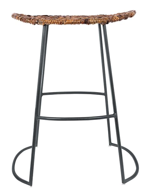 Birdrock Home Industrial Seagrass Counter Stools Hand Woven Metal