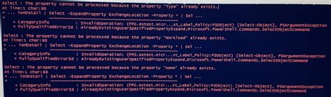 The Property Cannot Be Processed Because The Property Type Already