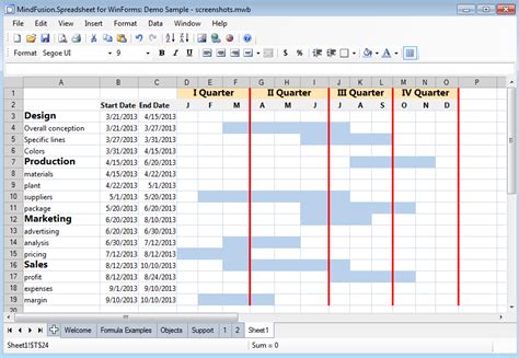 Winforms Spreadsheet Control Gallery Mindfusion Net Spreadsheet Control