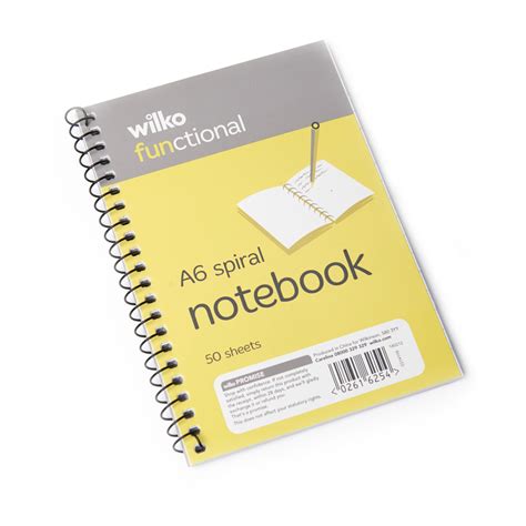 Wilko Functional A6 Spiral Notebook 50 Sheets Wilko