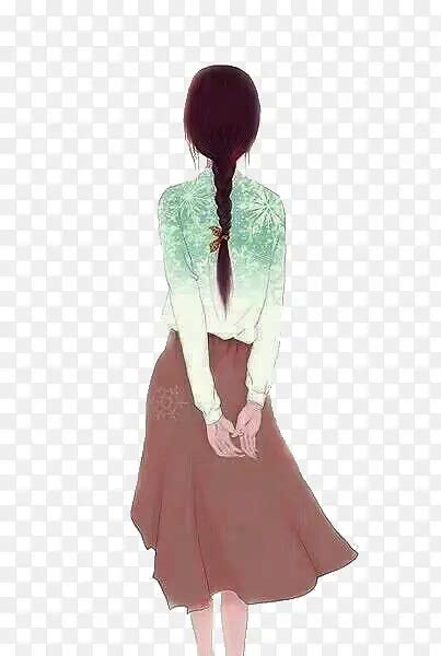 手绘少女背影png图片素材下载图片编号10511040 Png素材网