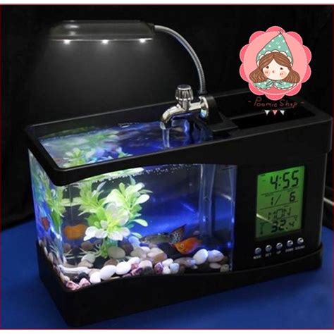 ตู้ปลาตั้งโต๊ะ ที่เก็บของ โคมไฟ นาฬิกาดิจิตอล Led Shopee Thailand
