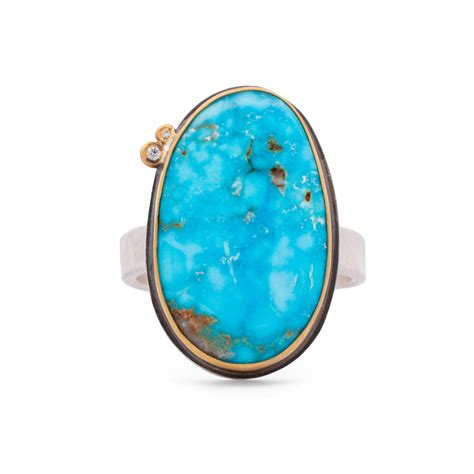 Large Oval Turquoise Ring Silverado Gallery