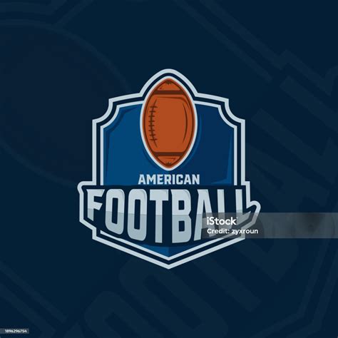 미식 축구 엠블럼 로고 벡터 일러스트레이션 템플릿 아이콘 그래픽 디자인 배지가 있는 클럽 또는 리그 개념에 대한 볼 기호 또는 기호의 스포츠 Championship에 대한