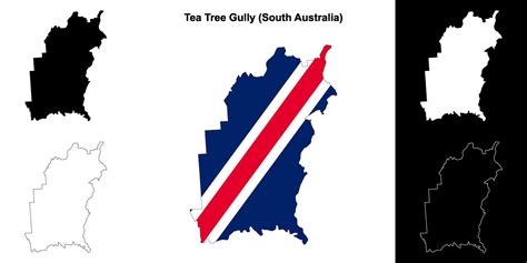 Tea Tree Gully Blank Outline Map Set 44011689 Vector Art At Vecteezy