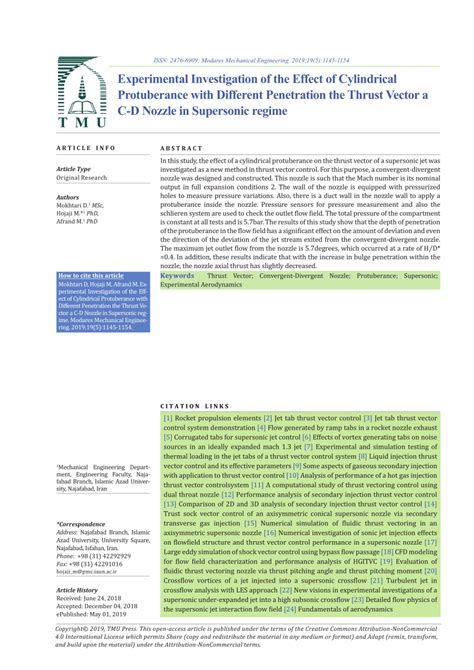 Pdf Experimental Investigation Of The Effect Of Cylindrical