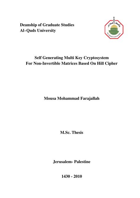 pdf survey paper cryptography is the science of information security and self generating