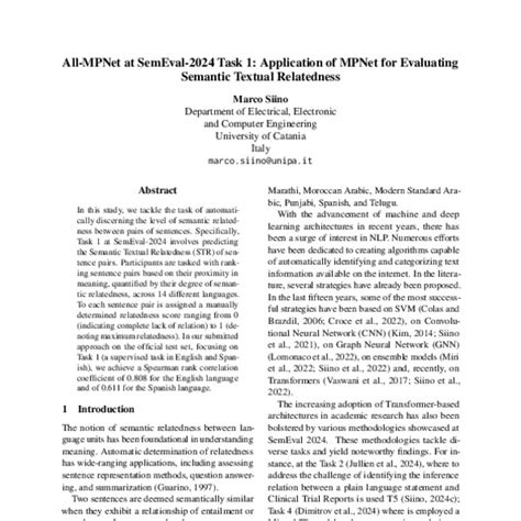 All Mpnet At Semeval 2024 Task 1 Application Of Mpnet For Evaluating Semantic Textual