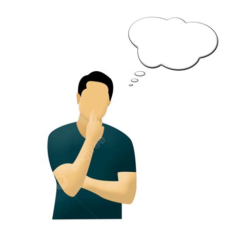 Thinking Man Anxious Person Vector Thinking Question Confused Man