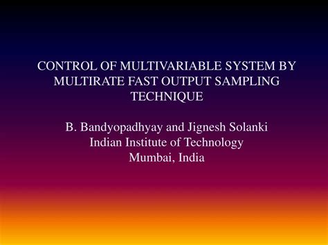 Ppt Multirate Fast Output Sampling Feedback Control Technique For Multivariable Systems