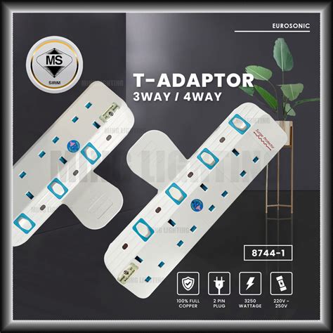 Sirim T Adaptor 13a Trailing Socket 4 3 Way Extension Suis Neon Light Adapter 2 3 Pin Soket