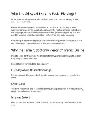 What Is A Lobotomy Piercing A Omplete Guide Docx