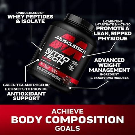 Muscletech Whey Protein Powder Chocolate Fudge Brownie 4lb Nitro