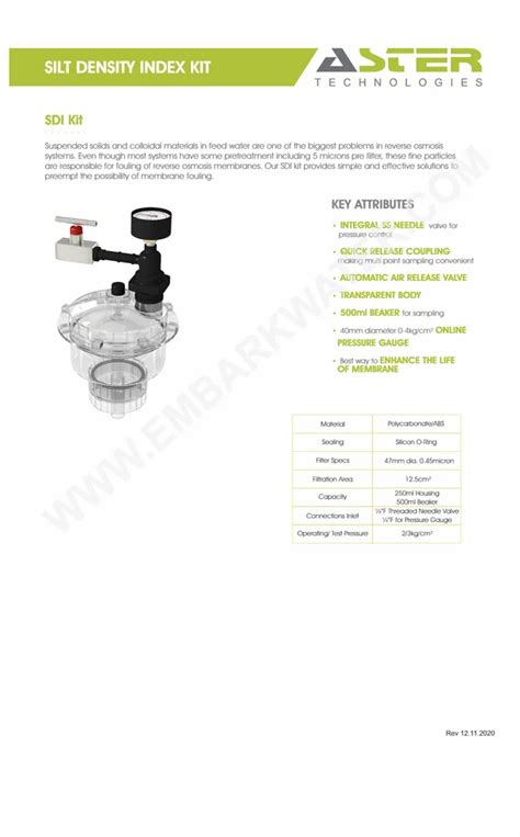 Silt Density Index Kit At Best Price In Pune By Aster Technologies And Controls Llp Id