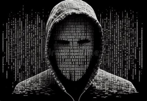 masked hacker in the hood abstract digital artwork stock illustration illustration of