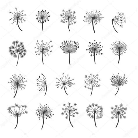 Скачать Одуванчик силуэт иконы — стоковая иллюстрация Dandelion Drawing How To Draw Hands
