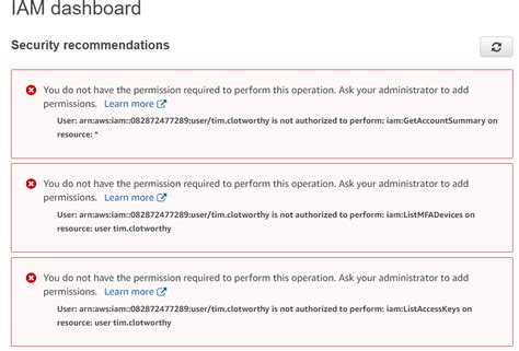Amazon Web Services Aws Iam User Role Permissions Are Not