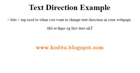 Html Text Direction Tag Example