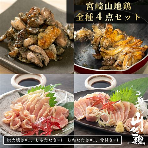 【楽天市場】【100円offクーポン】 宮崎山地鶏 全種セット【炭火焼・たたきもも・むね・骨付き 各1袋セット】【冷凍便】 地鶏 炭火焼 真空