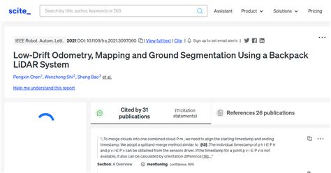 Low Drift Odometry Mapping And Ground Segmentation Using A Backpack