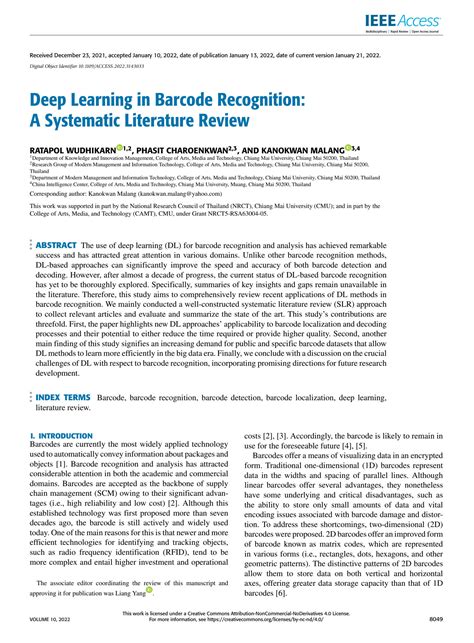 Solution Deep Learning In Barcode Recognition A Systematic Literature
