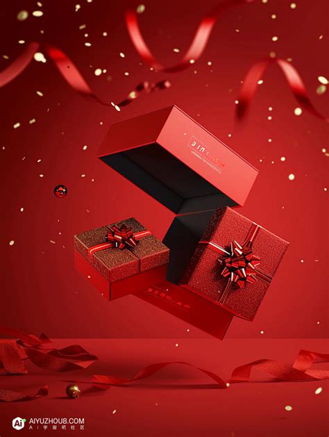 礼盒礼物电商促销海报设计素材midjourney关键词咒语 【a宇宙吧】 花瓣网
