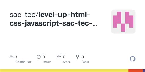 GitHub Sac Tec Level Up Html Css Javascript Sac Tec Main
