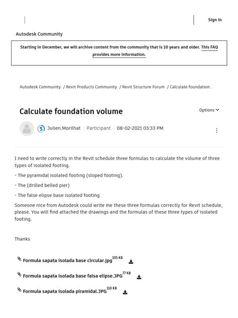 Solved Calculate Foundation Volume Autodesk Community Pdf