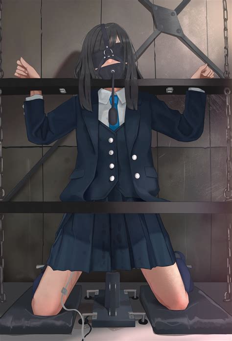 Po I Mu Original Absurdres Highres 1girl Bdsm Blazer Blindfold Blue Necktie Bondage