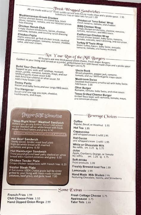 Menu At Peppermill Cafe Grand Rapids