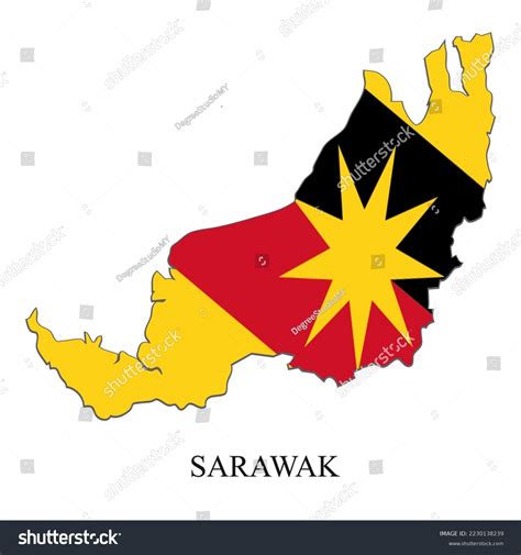 Sarawak Map Vector Illustration Malaysian City Stock Vector Royalty Free 2230138239 Shutterstock